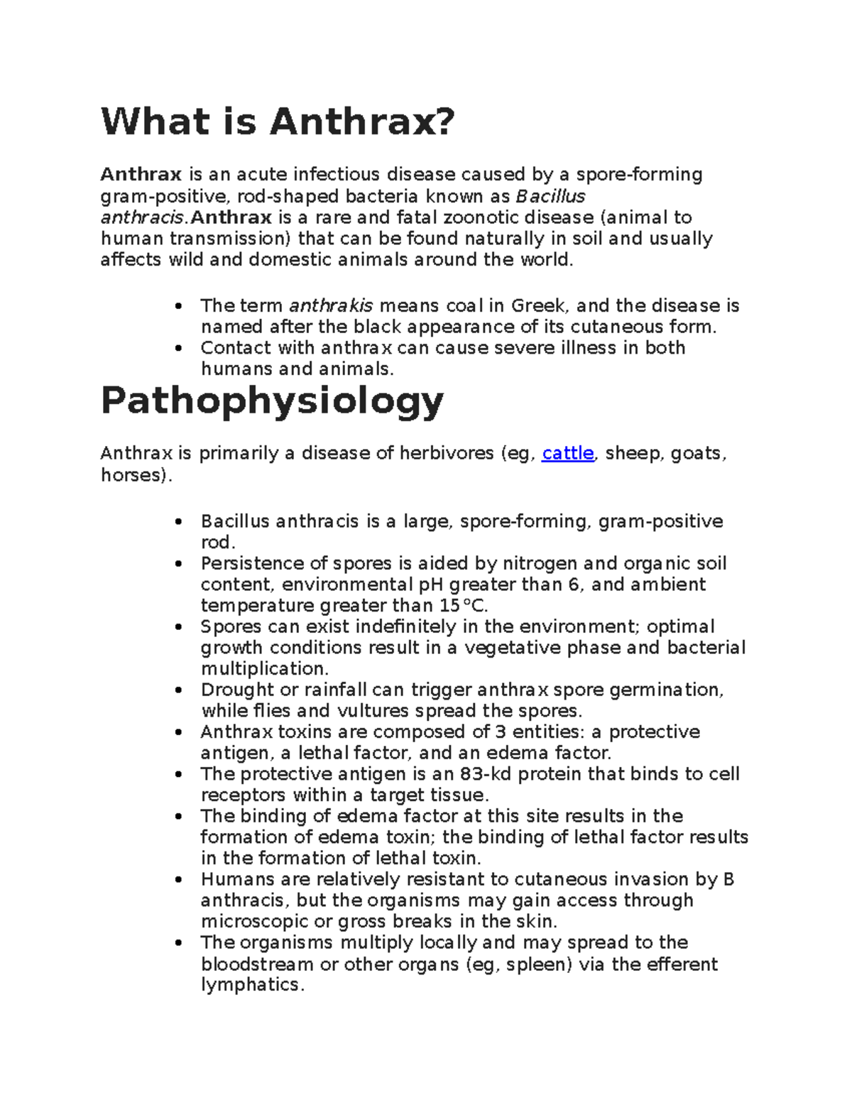 What is Anthrax - Lam - What is Anthrax? Anthrax is an acute infectious ...