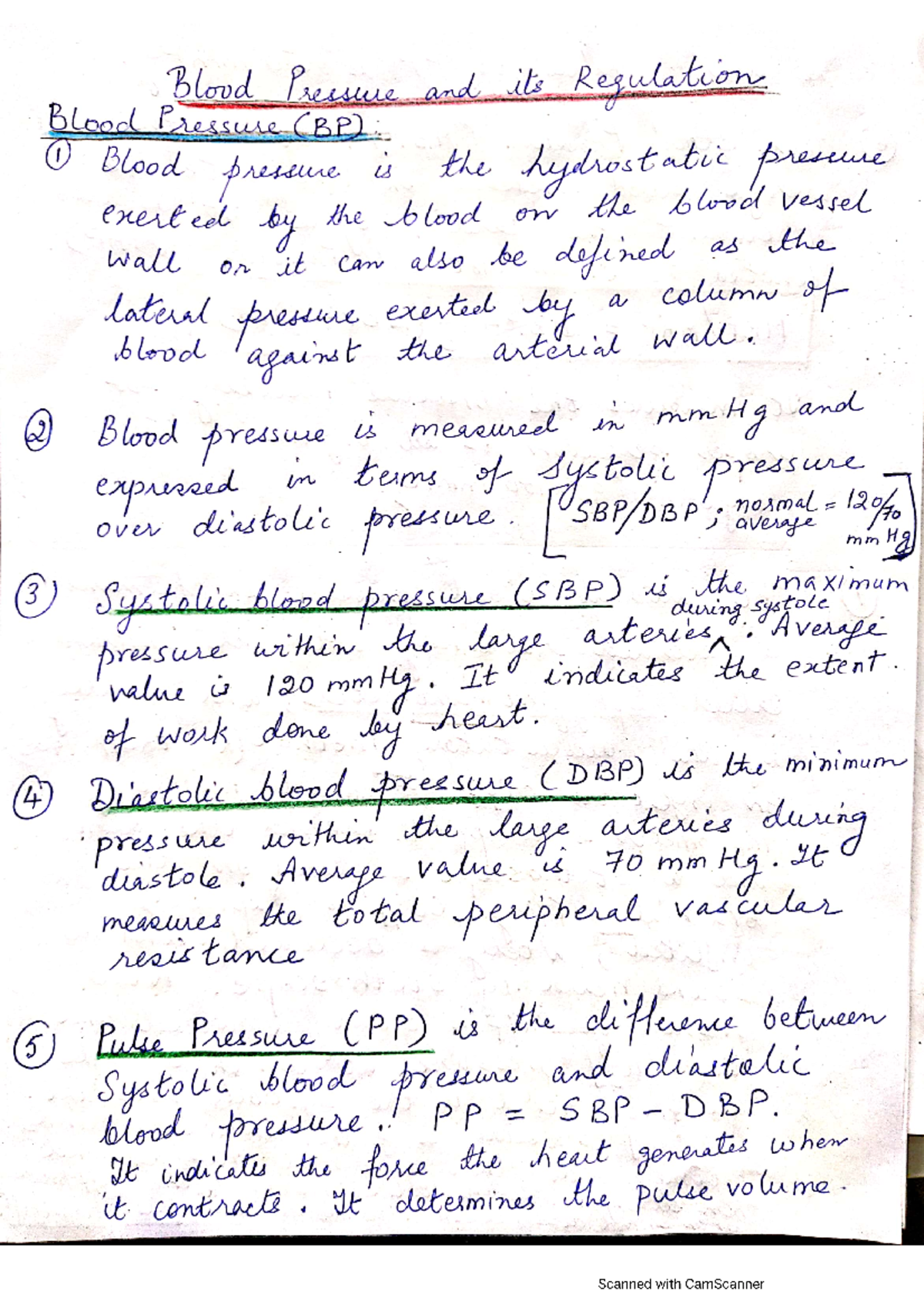 Blood Pressure and it s Regulation - Human Anatomy And Physiology I ...