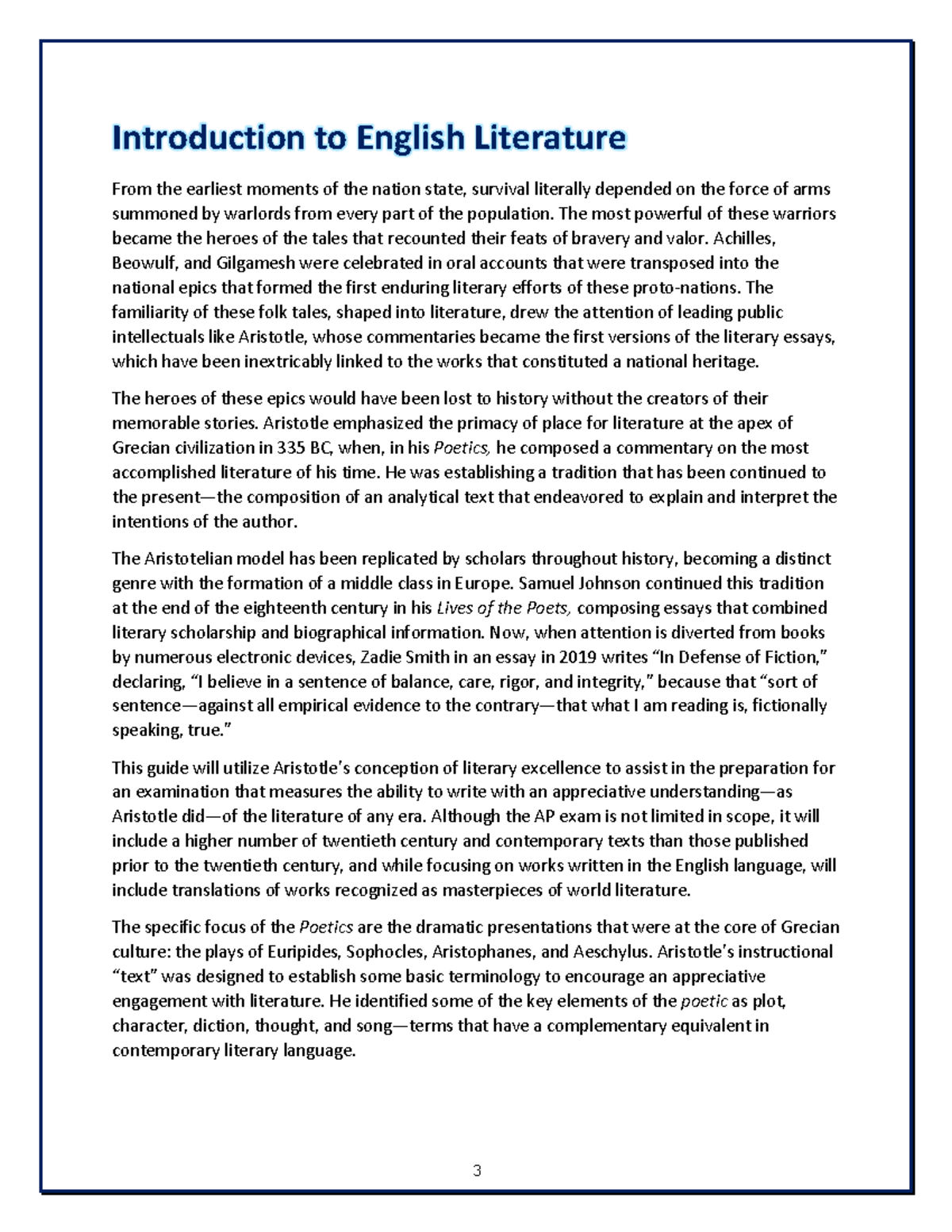 English Literature and Composition-1 - Introduction to English ...