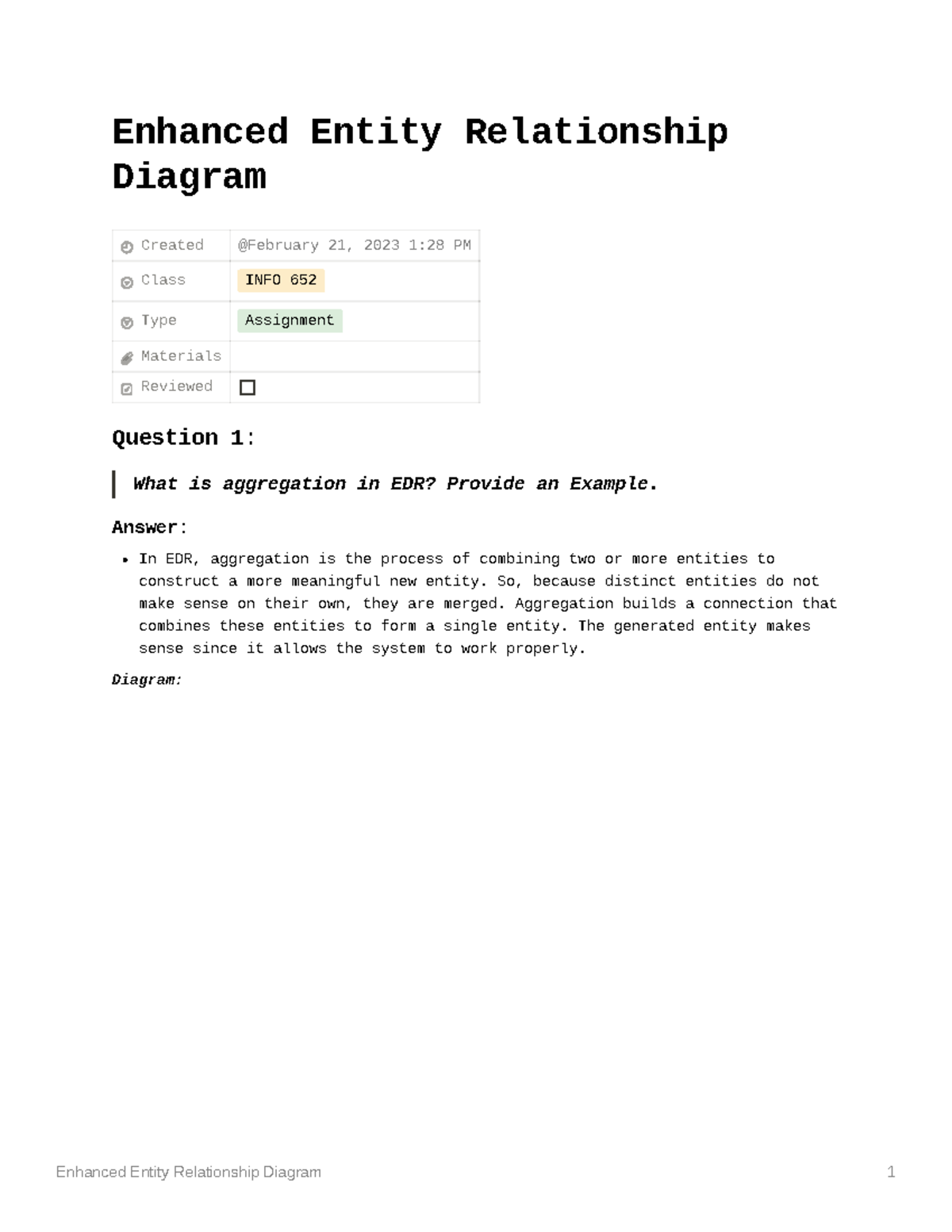 Enhanced Entity Relationship Diagram - Enhanced Entity Relationship ...