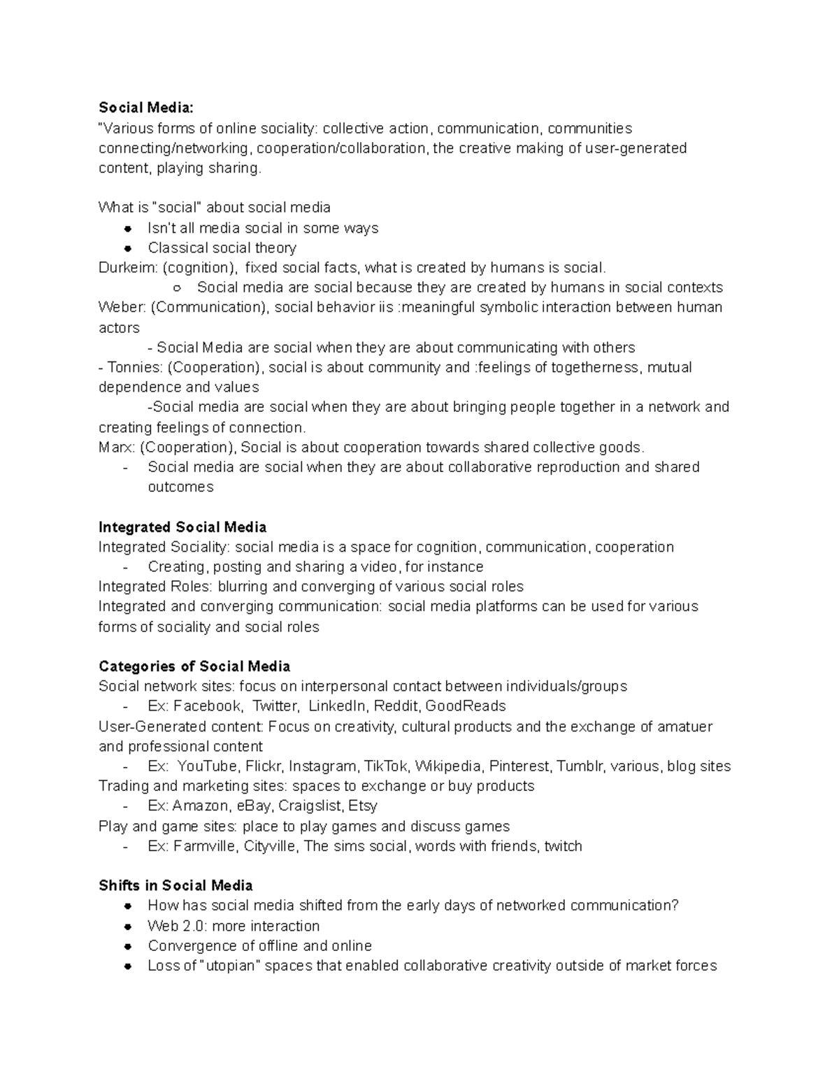 Social Media: Chapter 1 notes - COMM227801 - Studocu