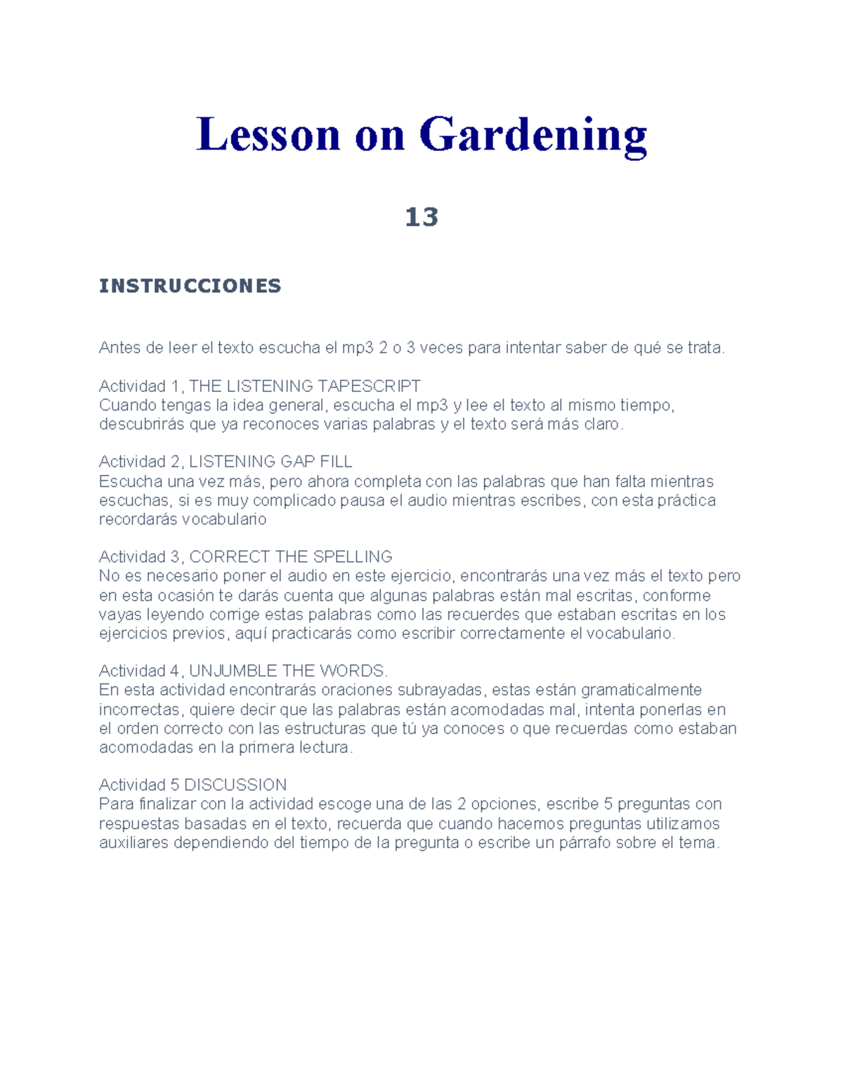 Lesson on Gardening -2018 1059 Marquez Navarro MM - Lesson on Gardening ...