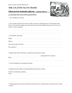 03- Olaudah Equiano text - Name: Class: Olaudah Equiano Recalls the ...