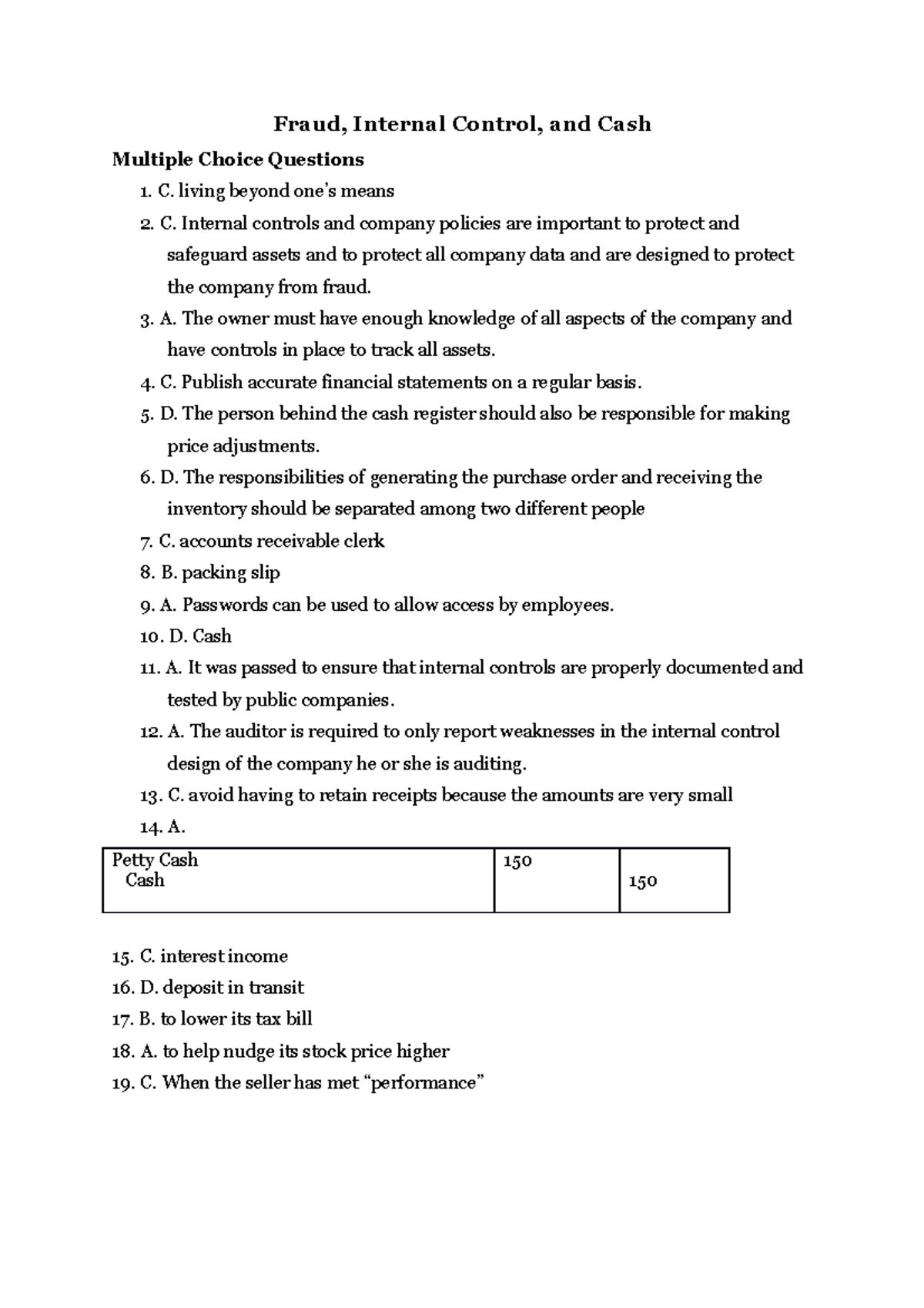 Module 10 - yfukikgiguolo - Fraud, Internal Control, and Cash Multiple ...