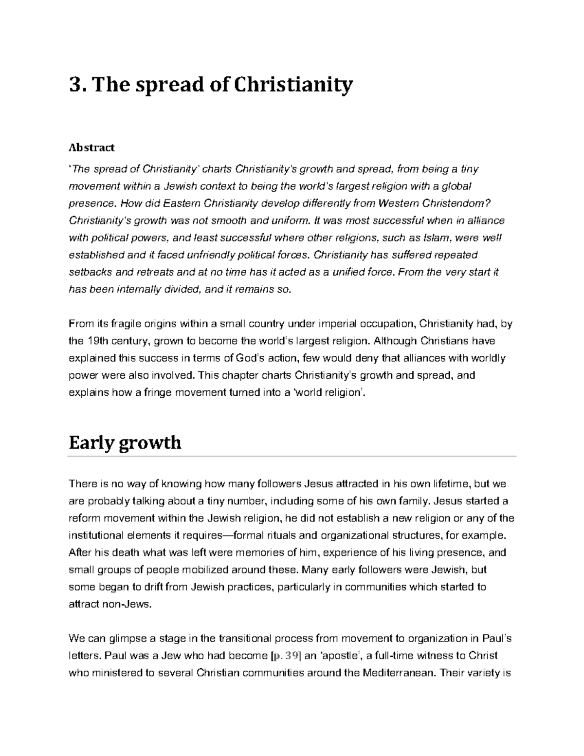 Woodhead - CH 3 - Spread OF Christianity - 3. The spread of ...