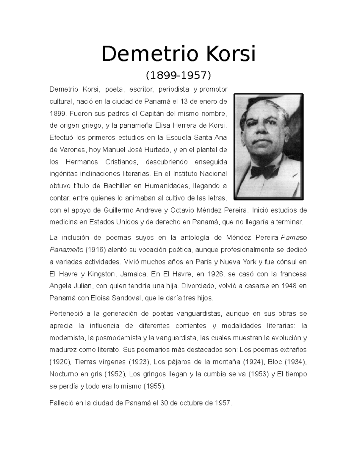 Demetrio Korsi - xSX - Demetrio Korsi (1899-1957) Demetrio Korsi, poeta ...