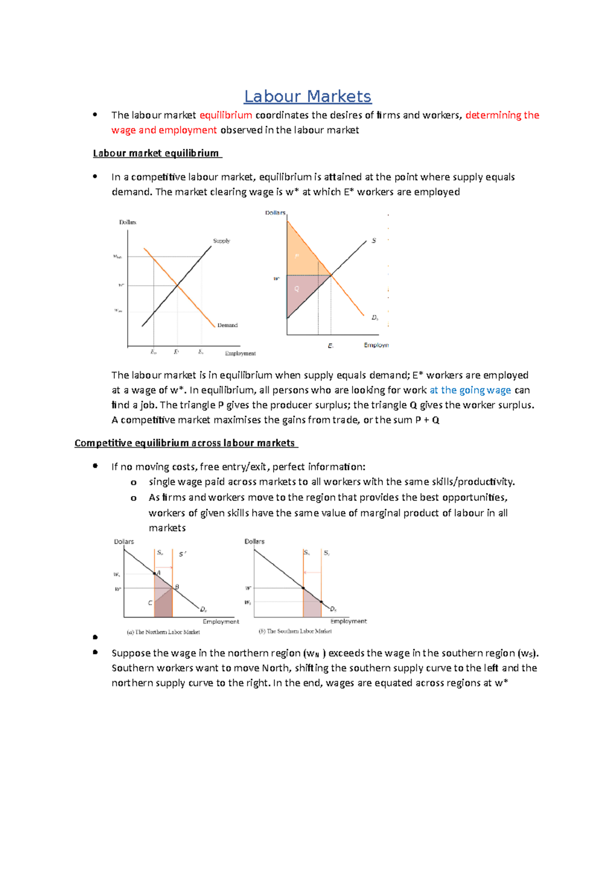 Labour market - kkkk - Labour Markets The labour market equilibrium ...