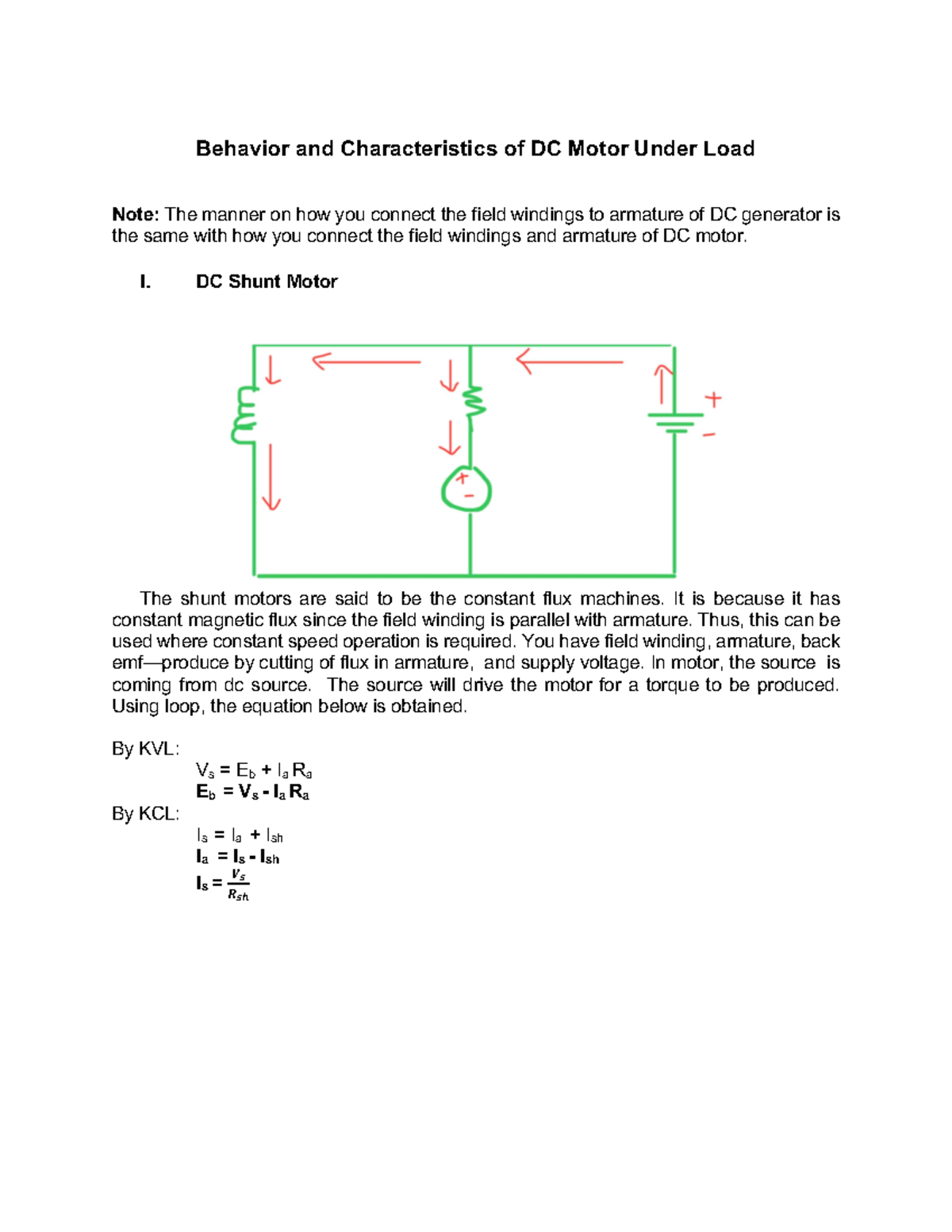 DC Motors Notes - Behavior and Characteristics of DC Motor Under Load ...