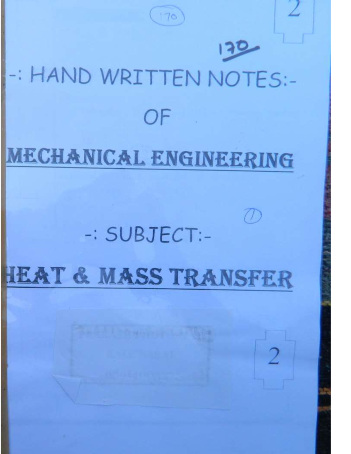 Heat Transfer - Lecture notes 60 - To Get Handwritten Notes:- For ...