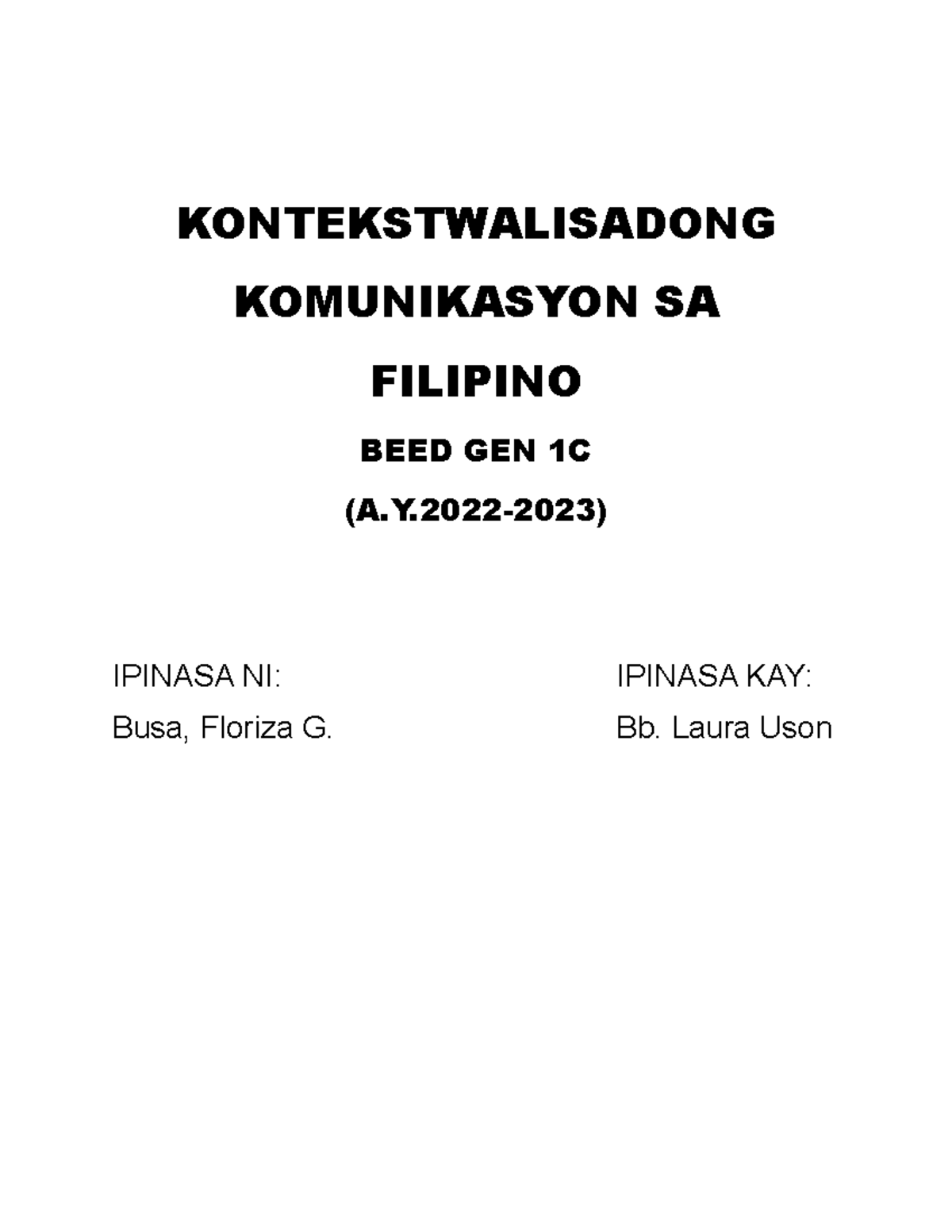 Kontekstwalisadong - URI NG KOMUNIKASYON - KONTEKSTWALISADONG ...