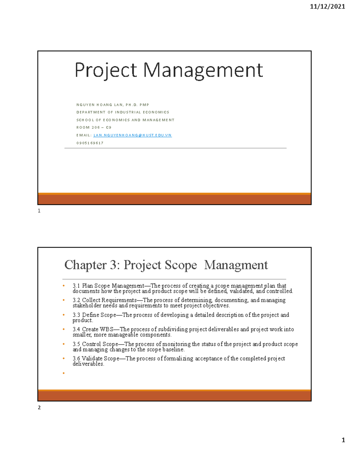 Project Management lecturenote c3 scope - HUST - Studocu