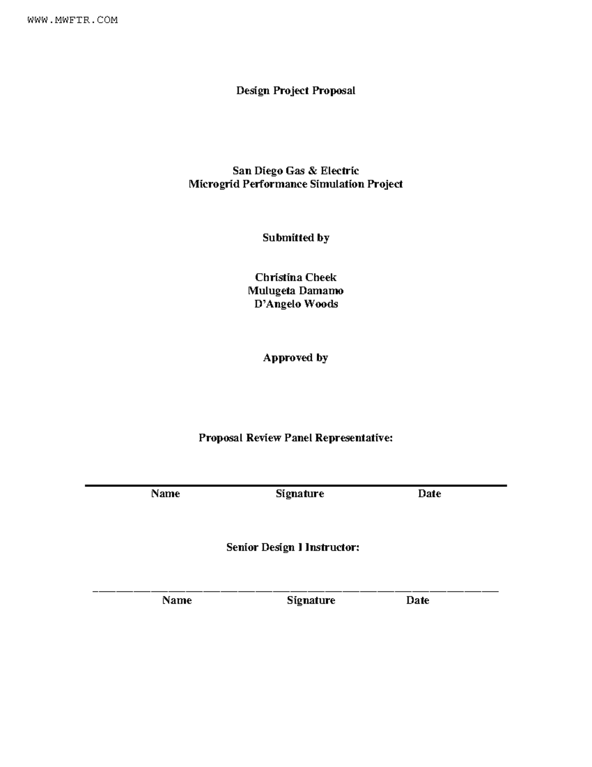 MGR PROP - reference - Design Project Proposal San Diego Gas & Electric ...