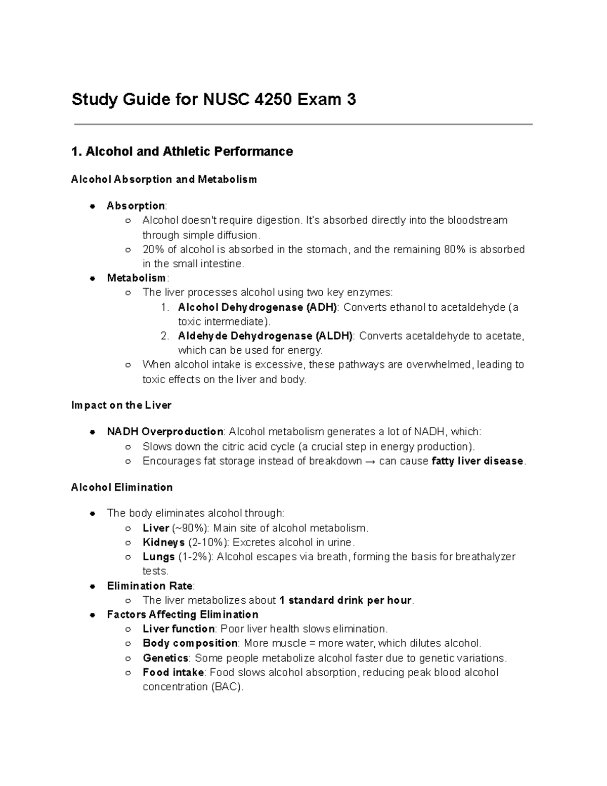 NUSC 4250 Exam 3 study guide - Study Guide for NUSC 4250 Exam 3 1 ...