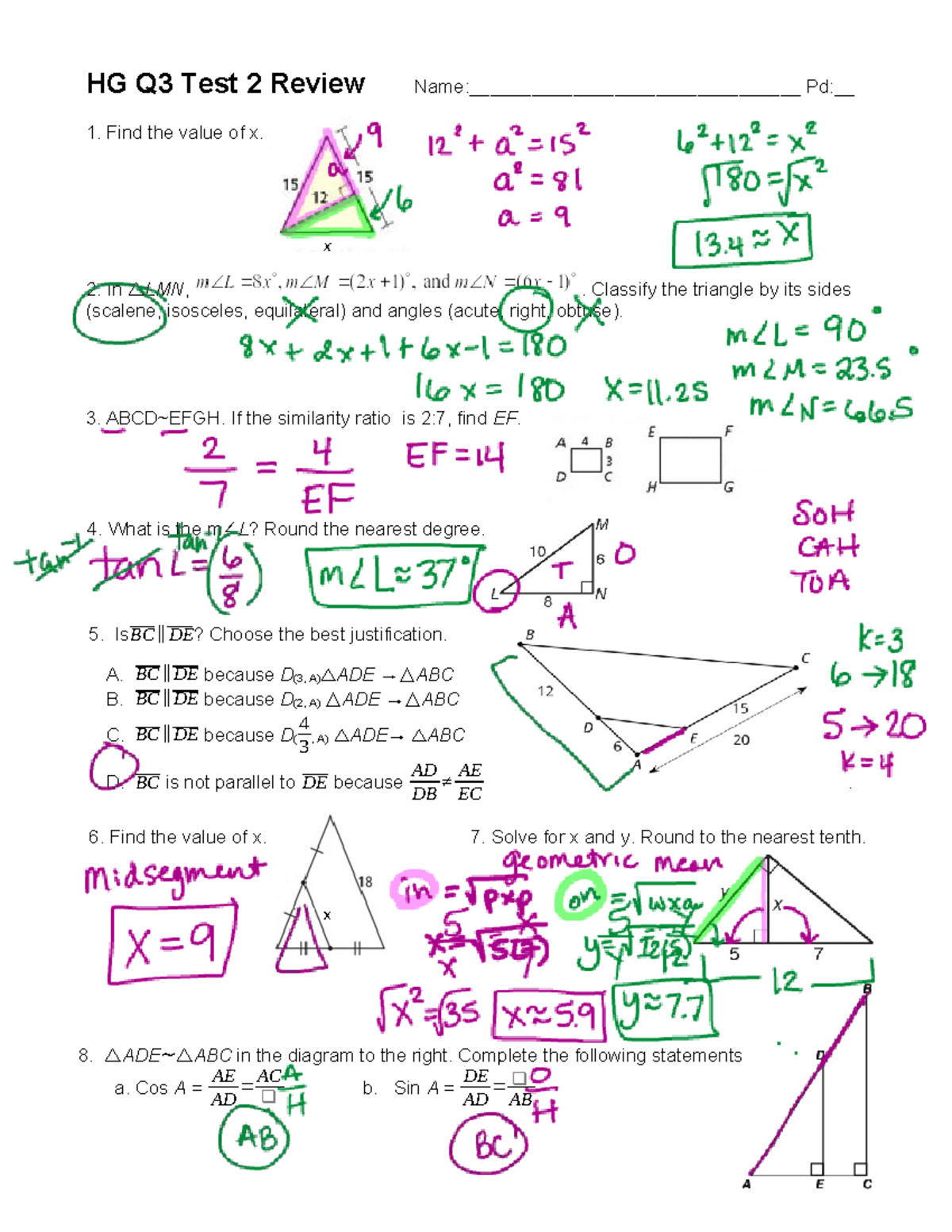 HG Q3 Test 2 Review WS answers - HG Q3 Test 2 Review Name