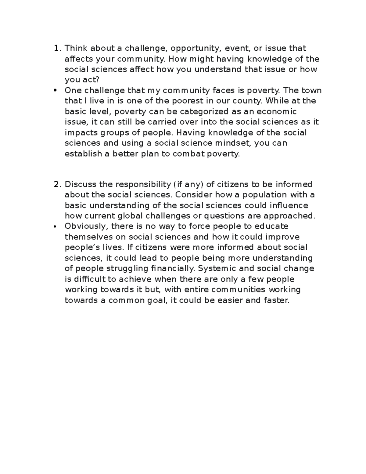 SCS mod 6 discussion - Think about a challenge, opportunity, event, or ...