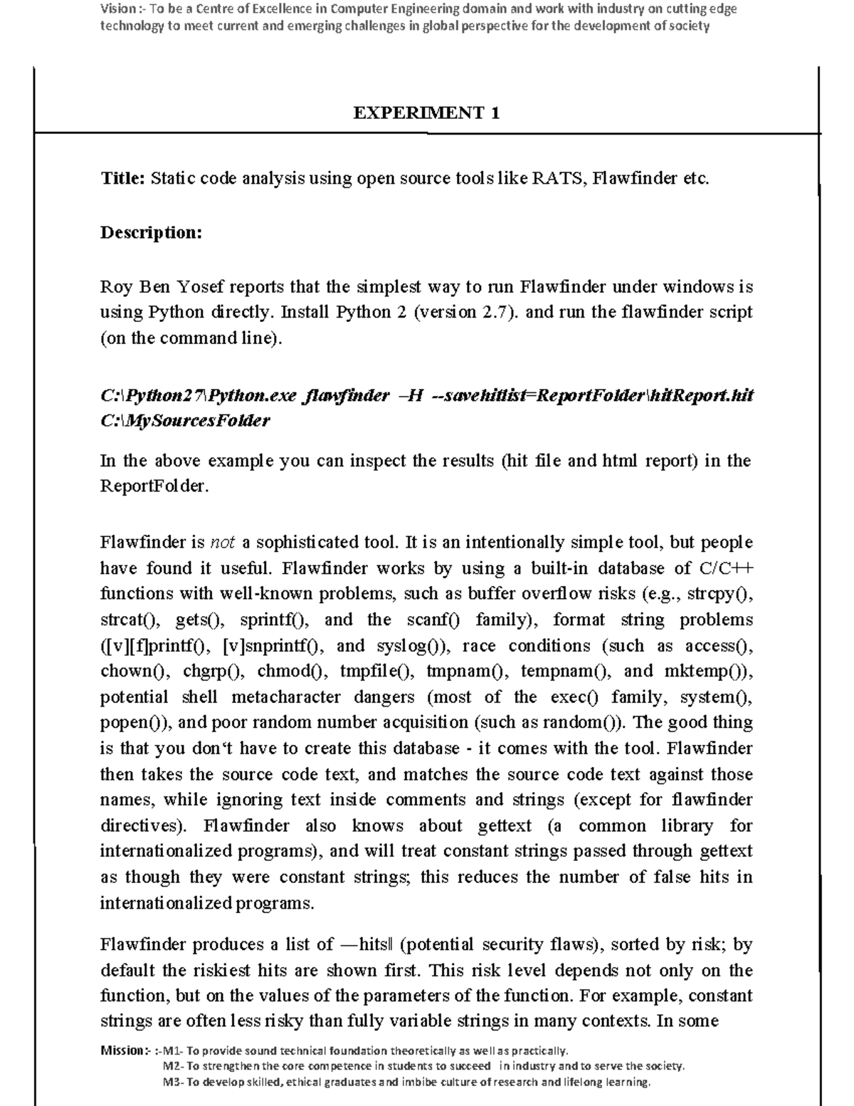 Experiment 1 - ASSDF Exp1 - Computer Engineering - MU - Studocu