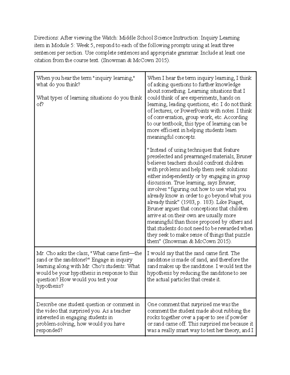 Video Case Study 4- Cengage - Directions: After viewing the Watch ...