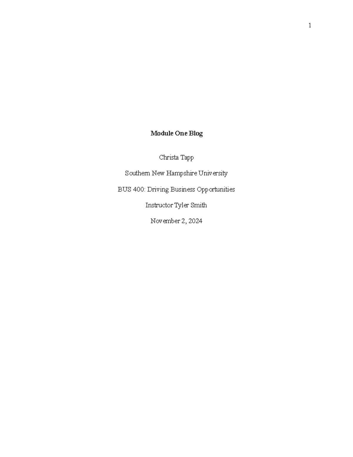 Module One Blog - Module One Blog Christa Tapp Southern New Hampshire ...