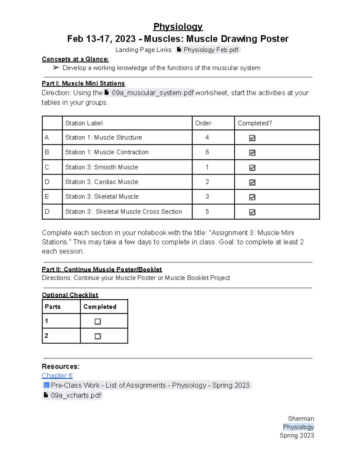 Copy of Muscles Stations (Feb 21-24 ) Periods 1, 4, 6 - Physiology Feb ...