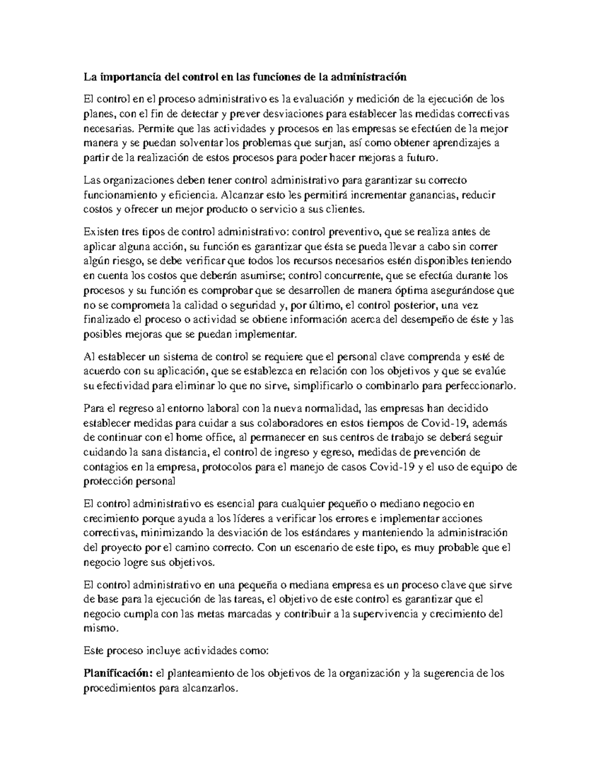 Importancia del control en la administracion - La importancia del ...