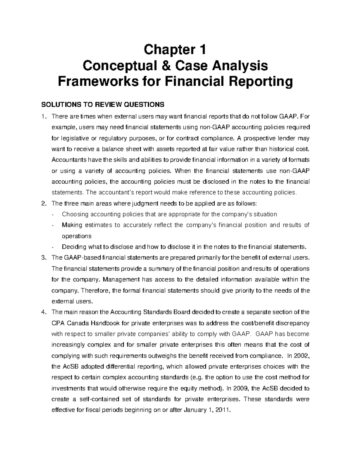 Chapter 1 Practice Question's Answers - Chapter 1 Conceptual & Case ...