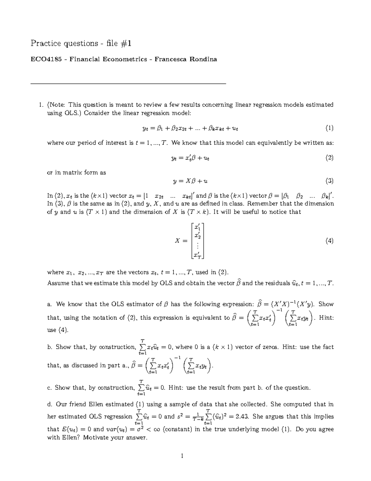 PQ1 2024 - mid term practice - Practice questions - file ECO4185 ...