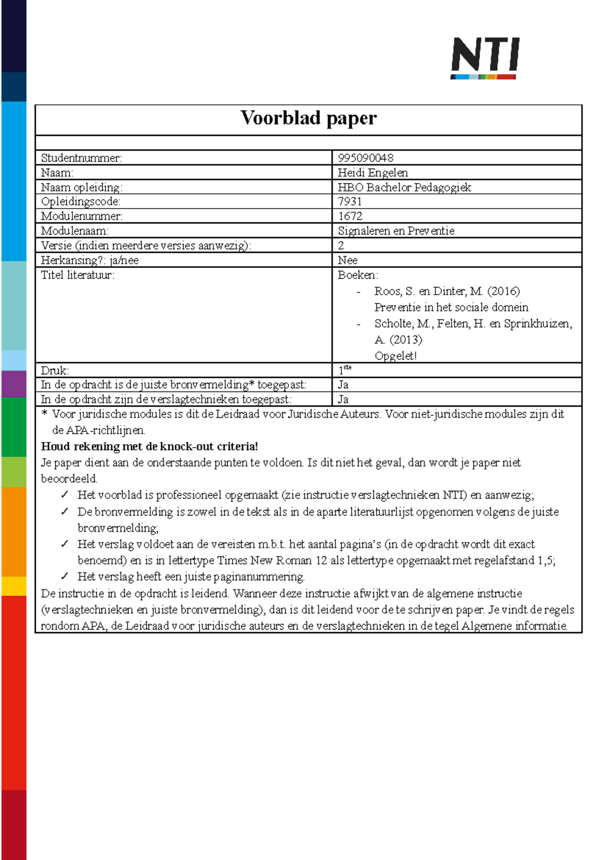 Paper Signaleren en preventie (definitief) - Voorblad paper ...