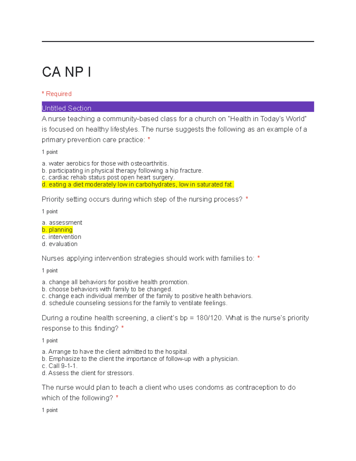 nursing practice gtest - Nursing - Studocu