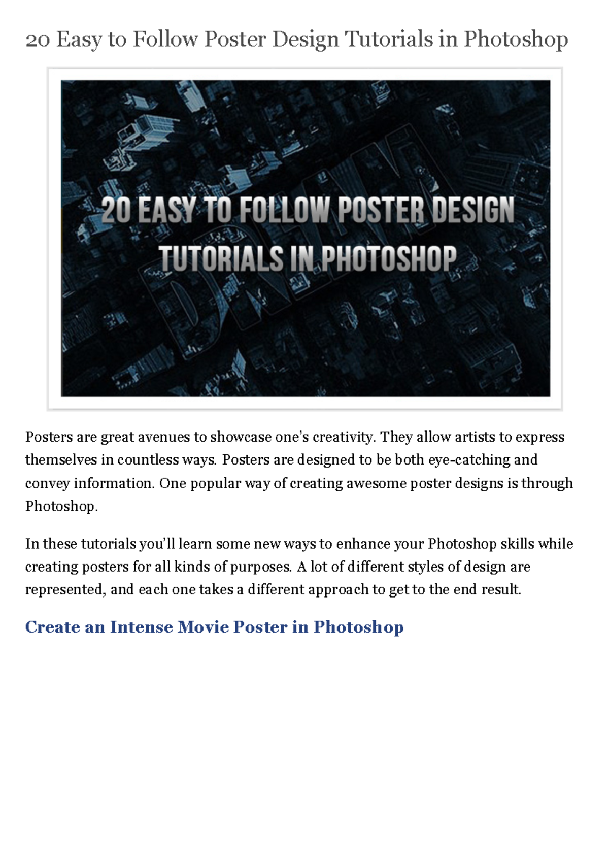 20 poster design tutorials - Copy - 20 Easy to Follow Poster Design ...