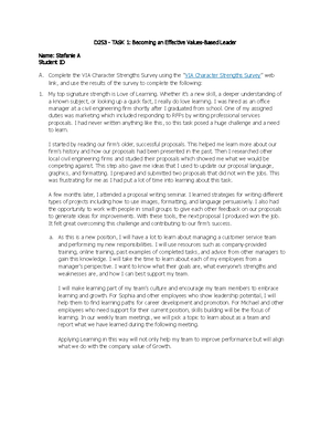 C717 Task 1 Revised passed - Business Ethics Task 1: Organizational ...