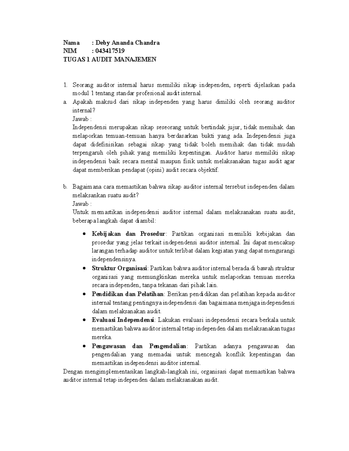 Tugas 1 EKSI4413 - DEBY Ananda Chandra - 043417519 - Nama : Deby Ananda Chandra NIM : 043417519 ...