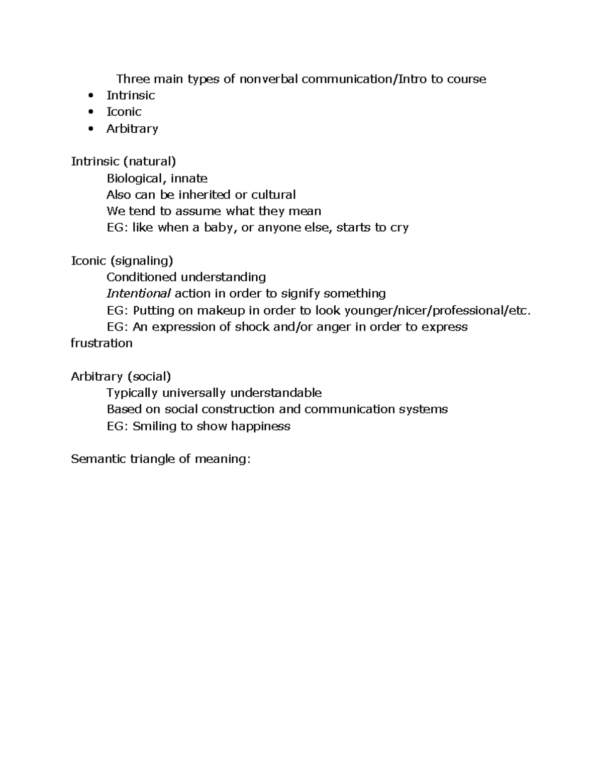 Intro to Course and Kinds of Non-Verbal Codes - Three main types of ...