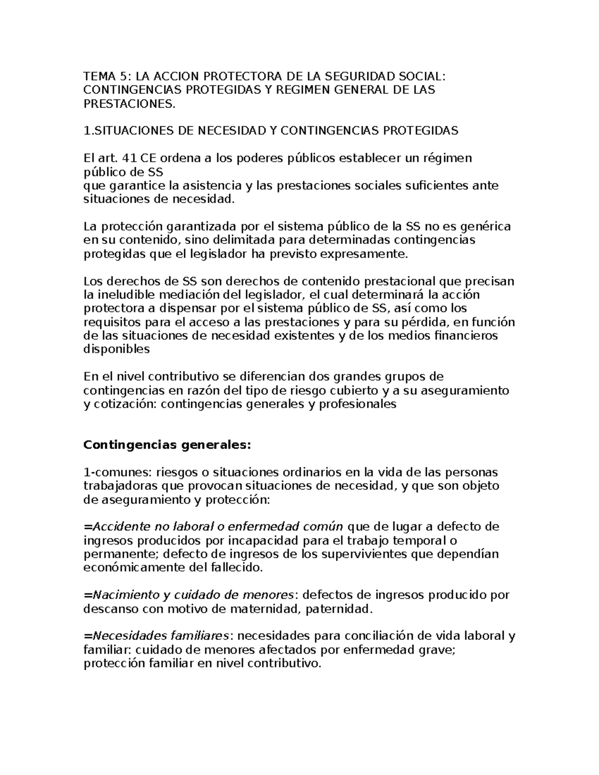 TEMA 5 D - resuenes - TEMA 5: LA ACCION PROTECTORA DE LA SEGURIDAD ...