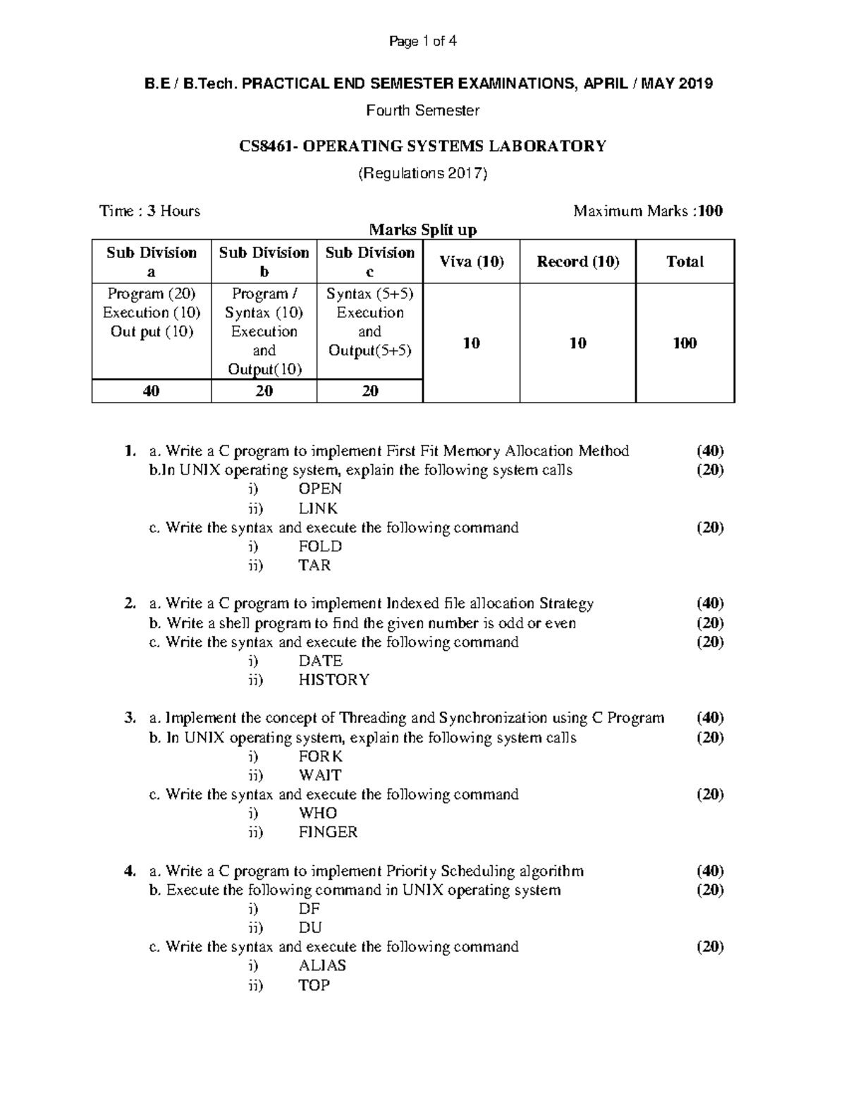 CS8461-Set1 qp - practical set - B / B. PRACTICAL END SEMESTER ...