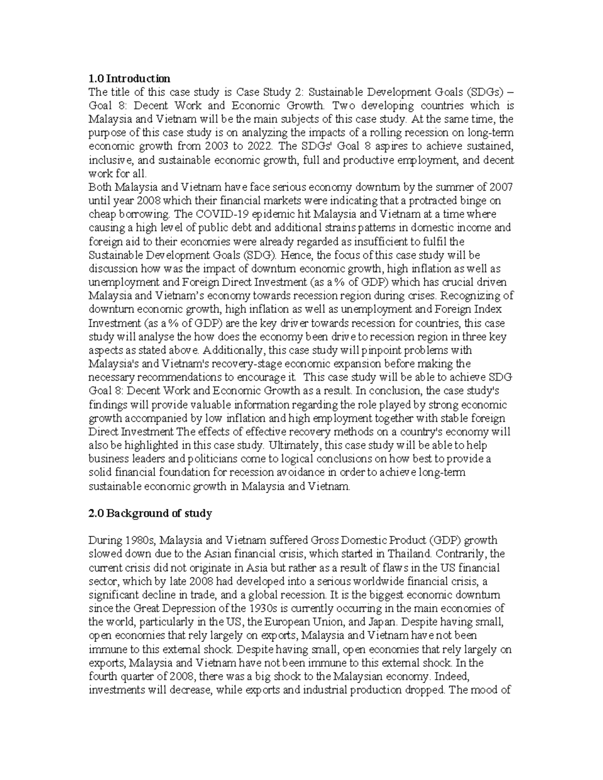 Macro 2 case study - 1 Introduction The title of this case study is ...