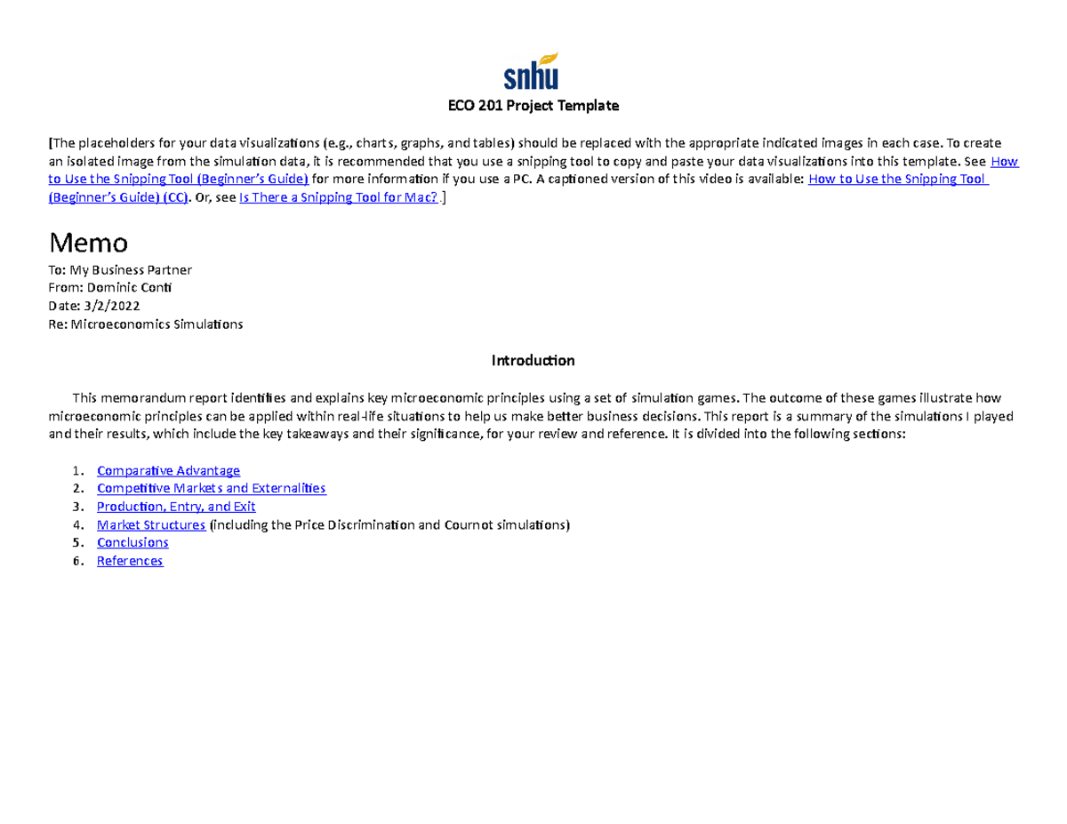 ECO 201 Project 1 - ECO 201 Project Template [The placeholders for your ...