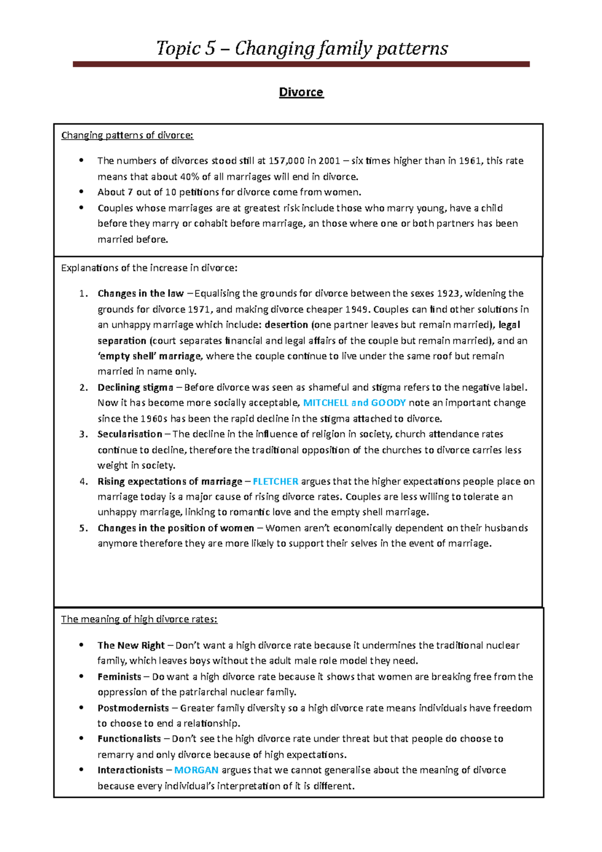 Changing family patterns - Divorce Changing patterns of divorce: The ...