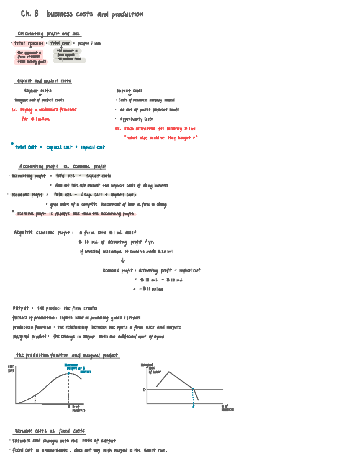 Ch.8 business and production costs - Ch . 8 business costs and ...