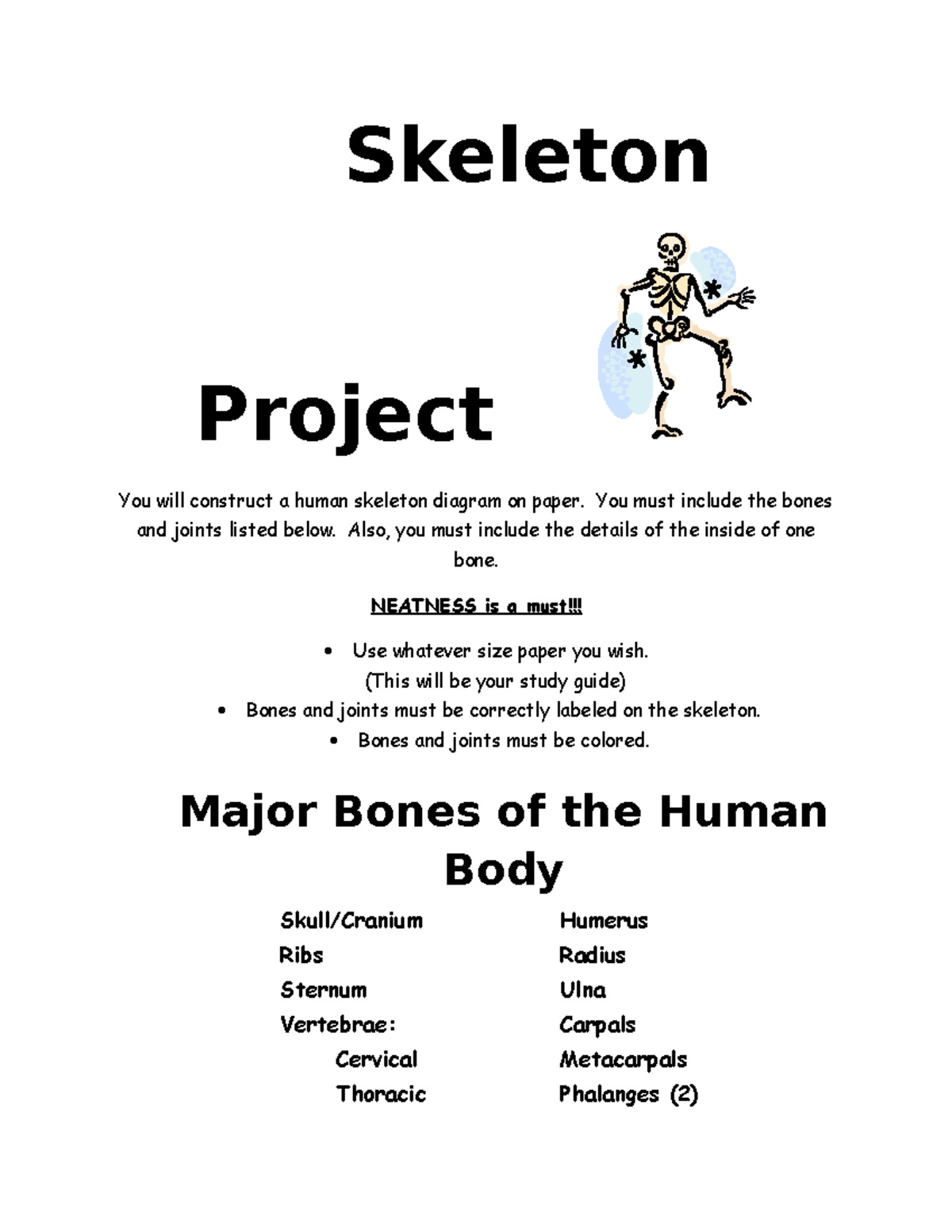 Intro A P Chpt 3 Skeleton Project Skeleton Project You Will Construct