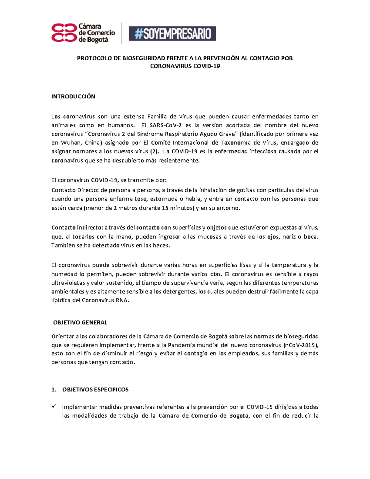 Protocolo Bioseguridad covid 19 CCB sept10 - Warning: TT: undefined function: 32 Warning: TT ...