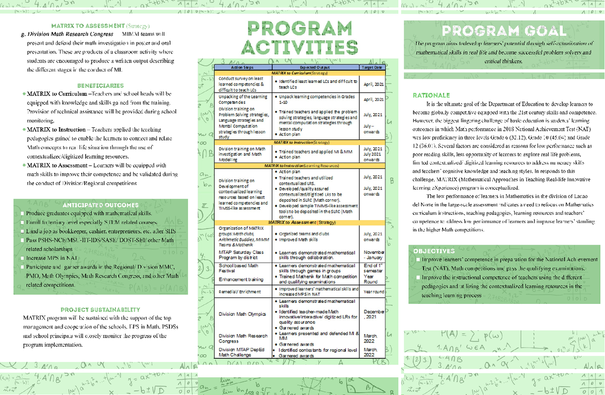 Matrix- Brochure - Programs and activities - education - Studocu