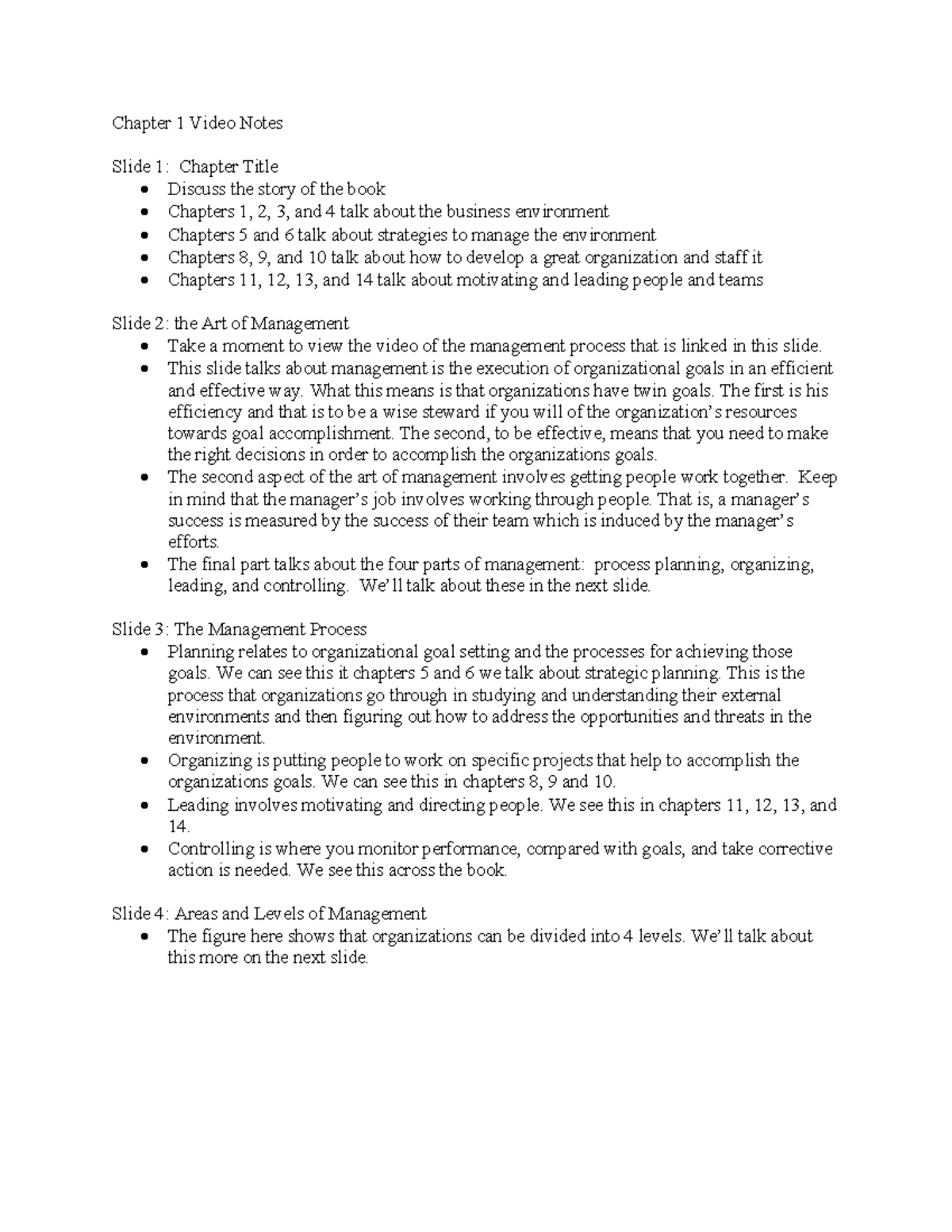 Chapter 1 Notes - Chapter 1 Video Notes Slide 1: Chapter Title ...