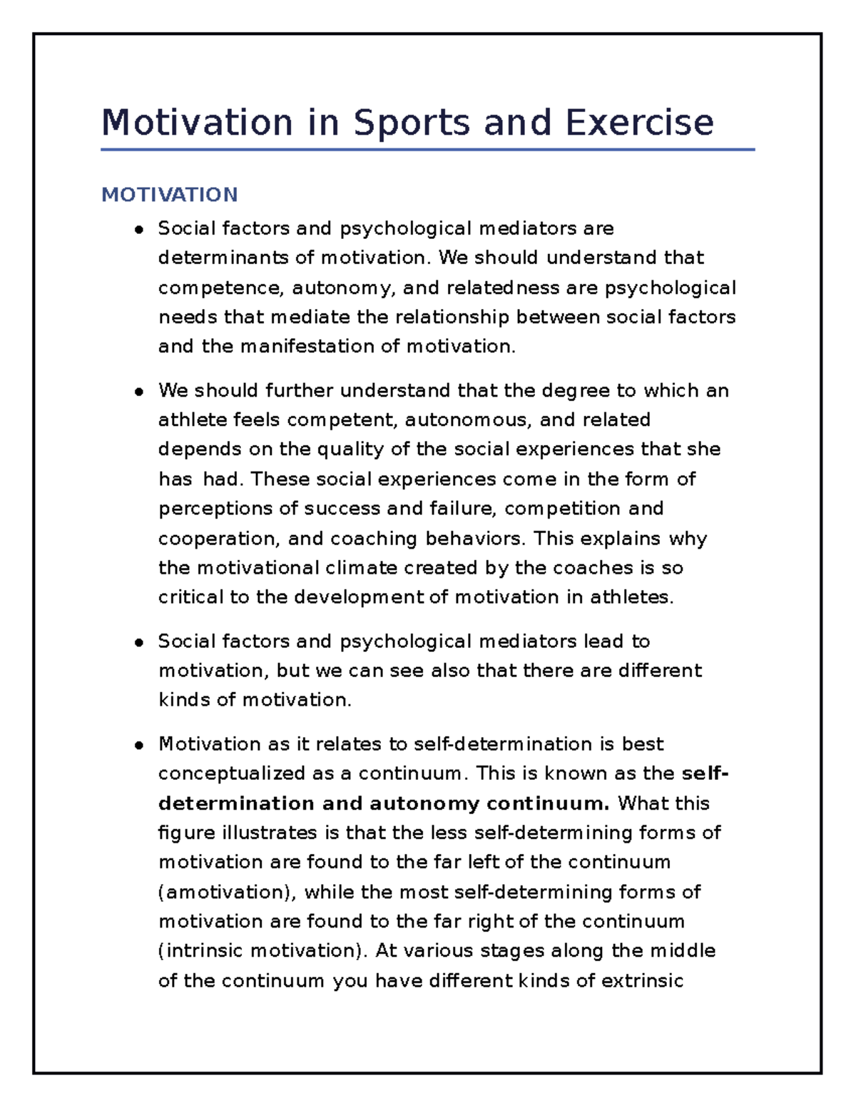 Motivation in Sports and Exercise - Motivation in Sports and Exercise ...