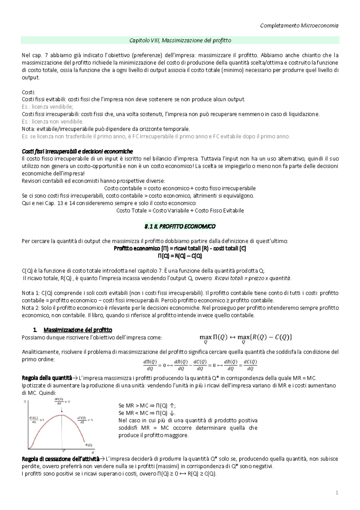 2. Microeconomia - dispensa secondo parziale di micro con il prof ...