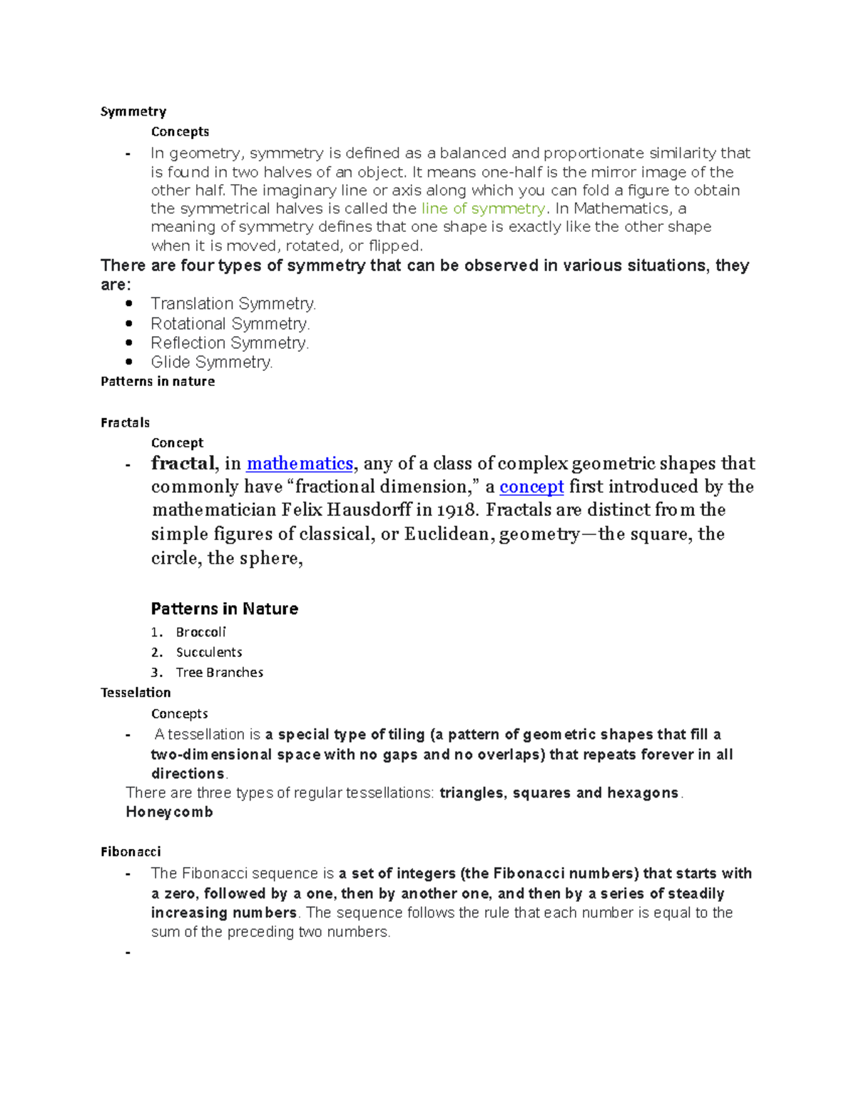 ,MMW Graded recit - Symmetry Concepts - In geometry, symmetry is ...