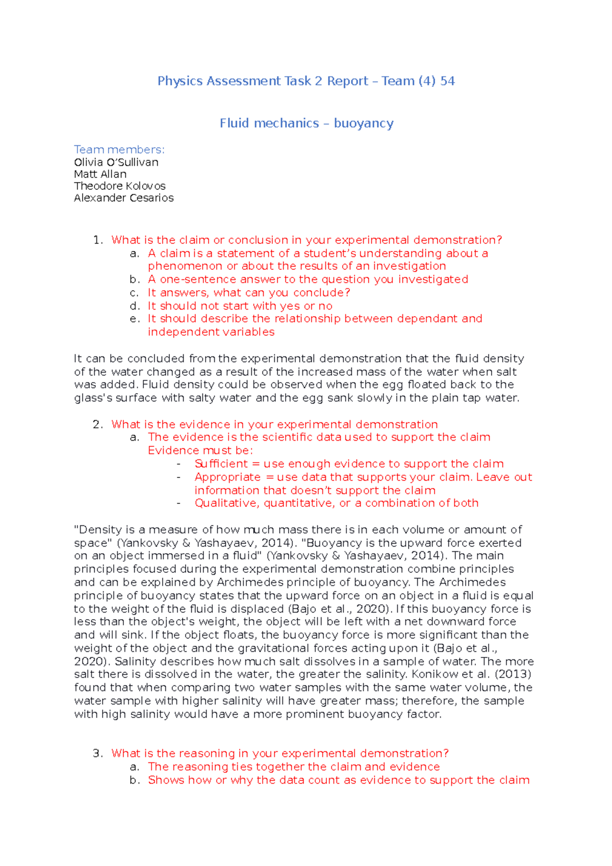 Physics Assessment Task 2 Report - Physics Assessment Task 2 Report ...