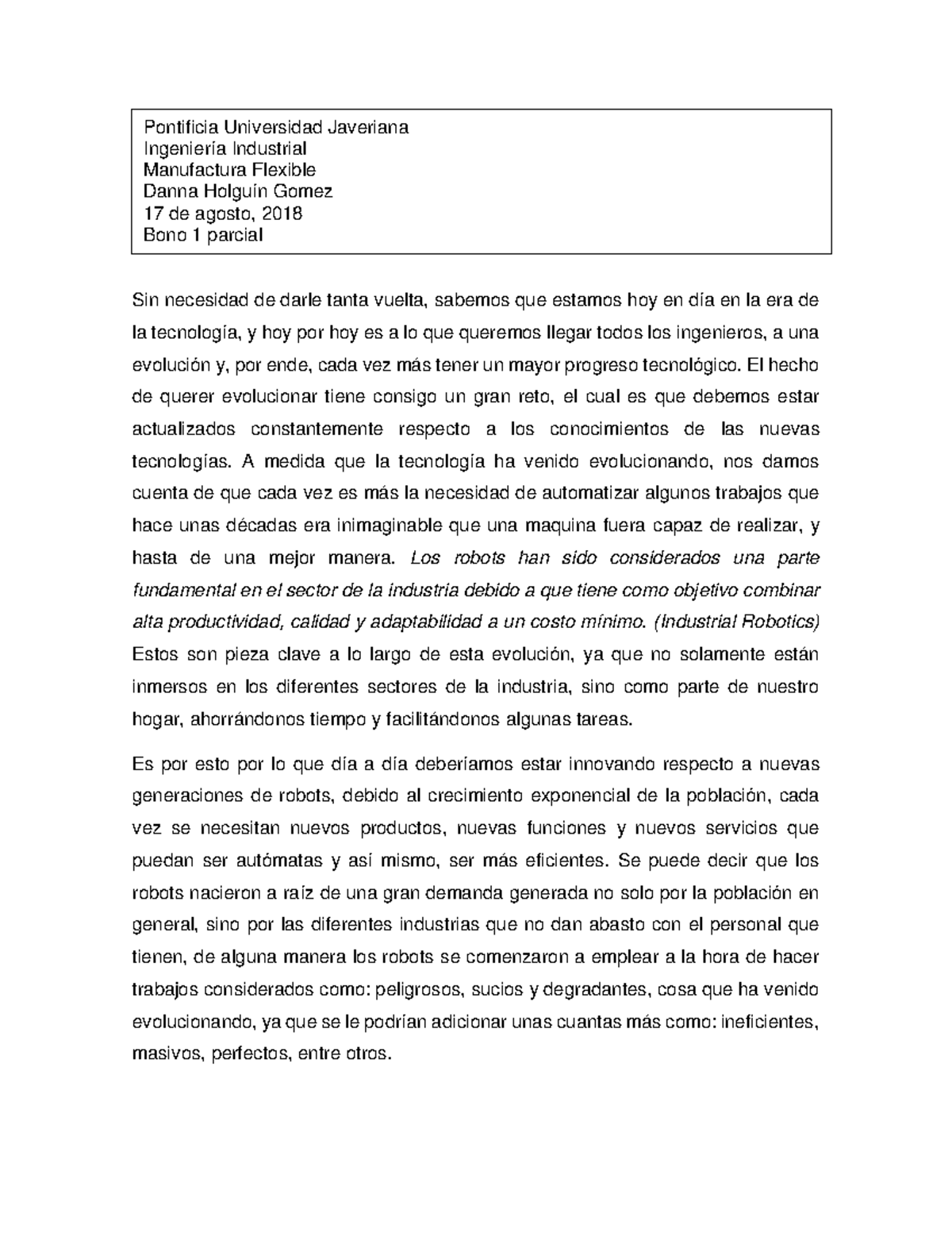 Bono Manufactura - Danna Holguin - Pontificia Universidad Javeriana ...