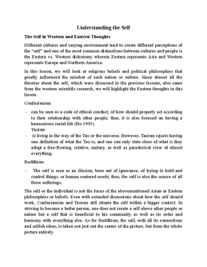 THE Political SELF - Summary - Understanding the Self THE POLITICAL ...