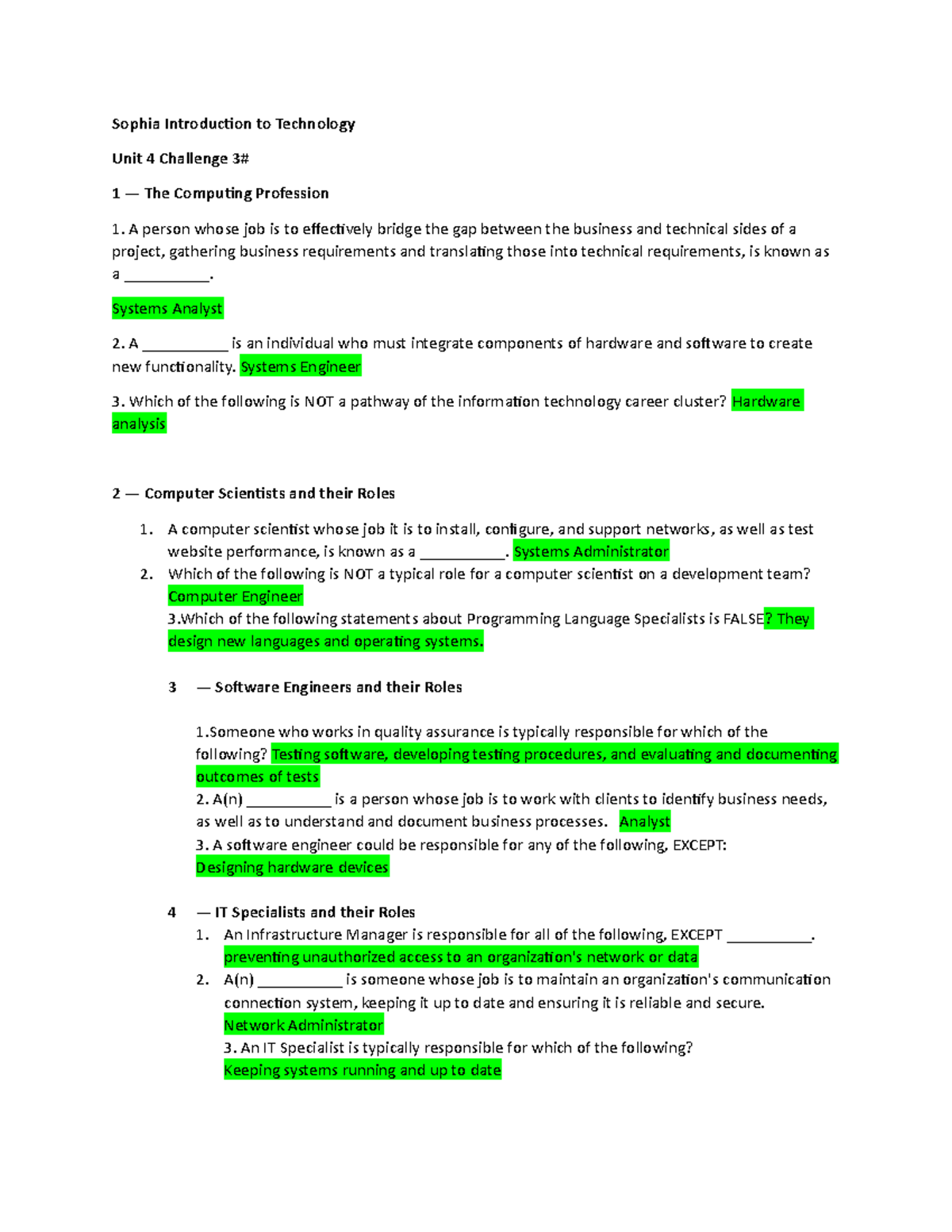 Sophia Introduction to Technology unit 4 challen 3 - Sophia ...