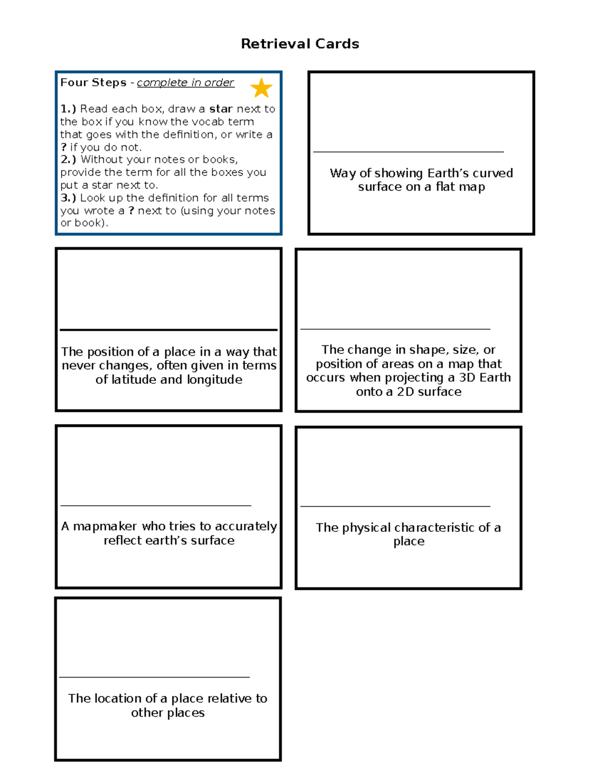 Retrieval Cards - Retrieval Cards ...